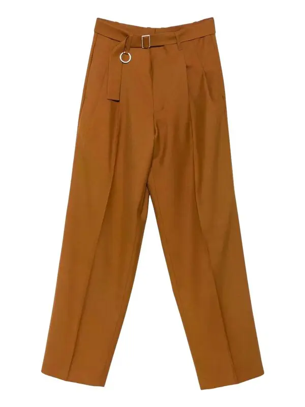 ÉTUDES STUDIO Loose Fit Pleated Trousers With Belt - Brown