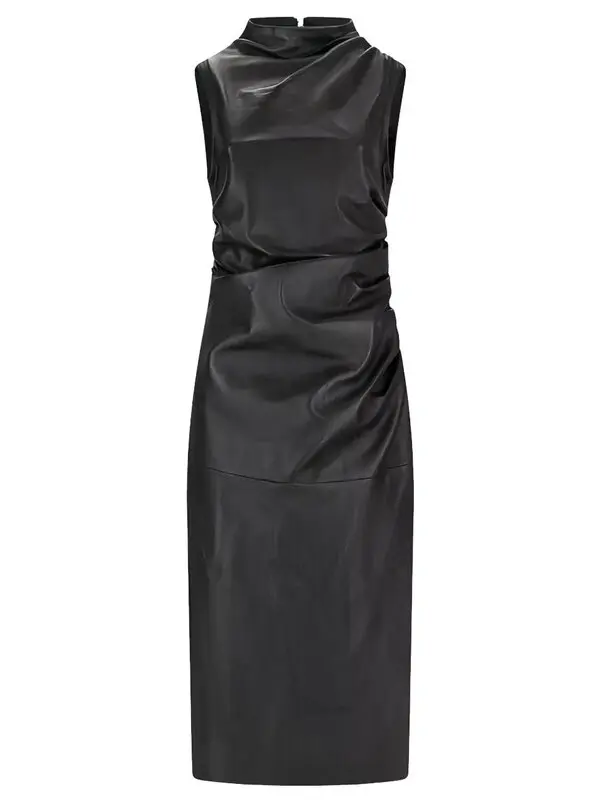 Giuseppe Di Morabito Sleeveless Leather Midi Dress - Black