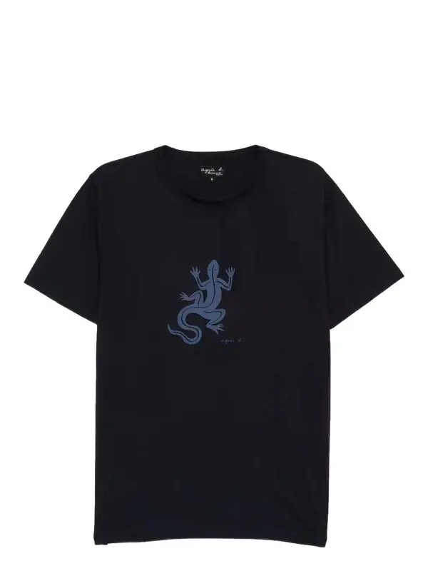 AGNÈS B. Lizard-print T-shirt - Blue