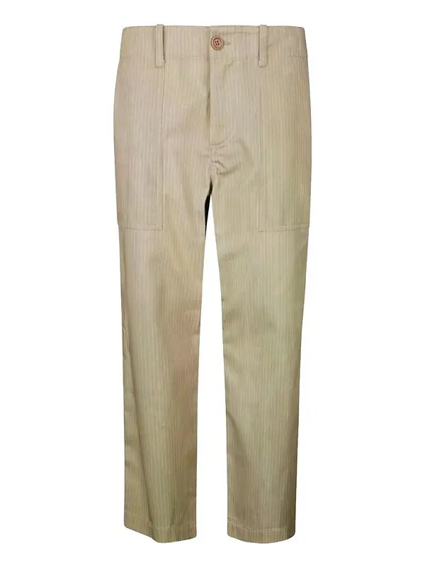MAISON JEJIA Camille Pinstripe Pocket Trousers - Neutrals