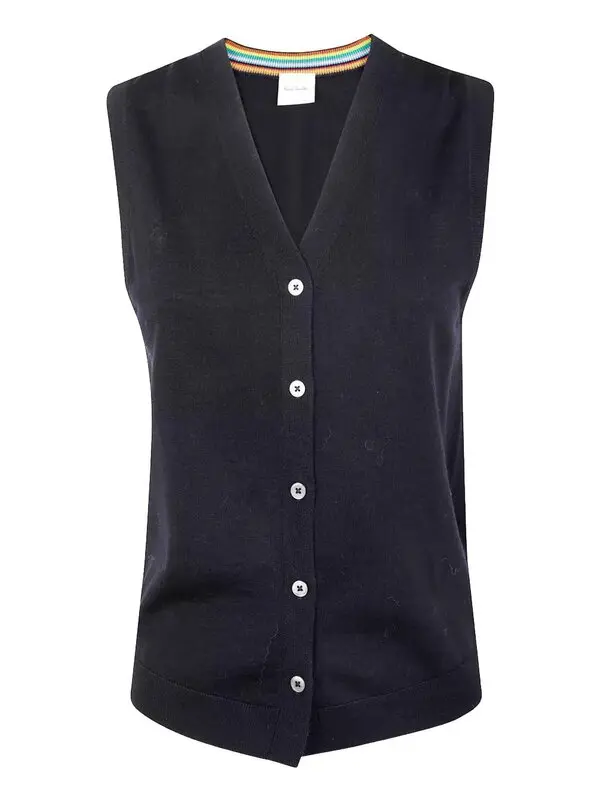 Paul Smith Button-front Sleeveless Vest - Black