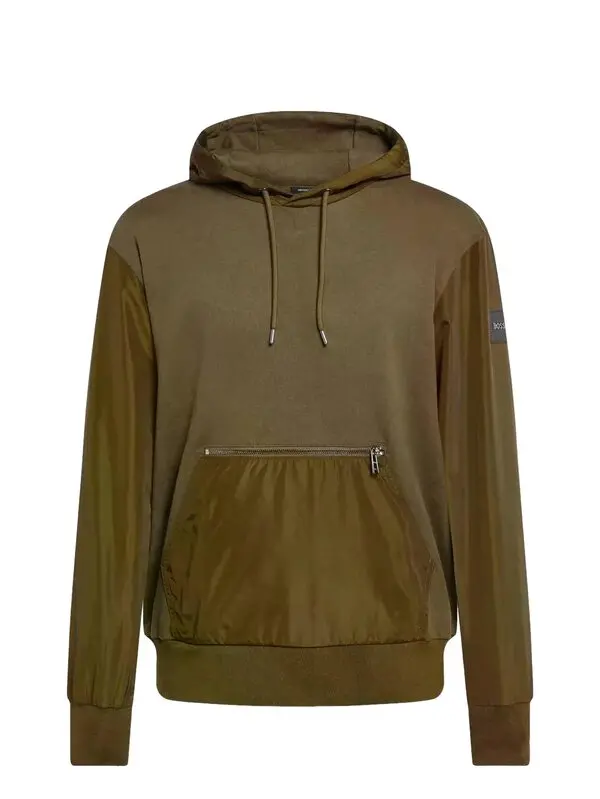 Hugo Boss Panelled Hooded Sweatshirt - Green
