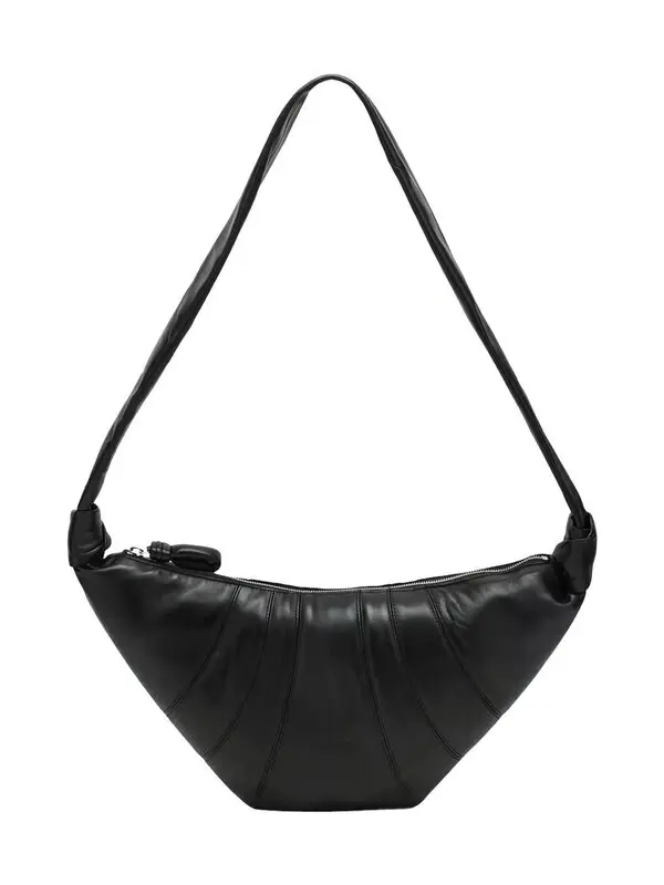LEMAIRE Medium Croissant Leather Shoulder Bag - Black