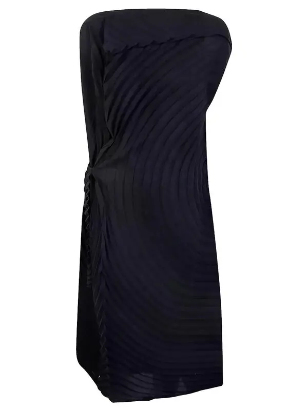 Issey Miyake Paper Bag Pleats Midi Dress - Black