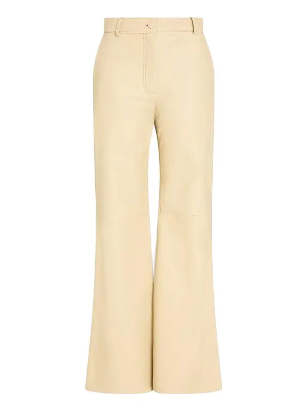 JOSEPH Tessier Leather Flared Trousers - Cream
