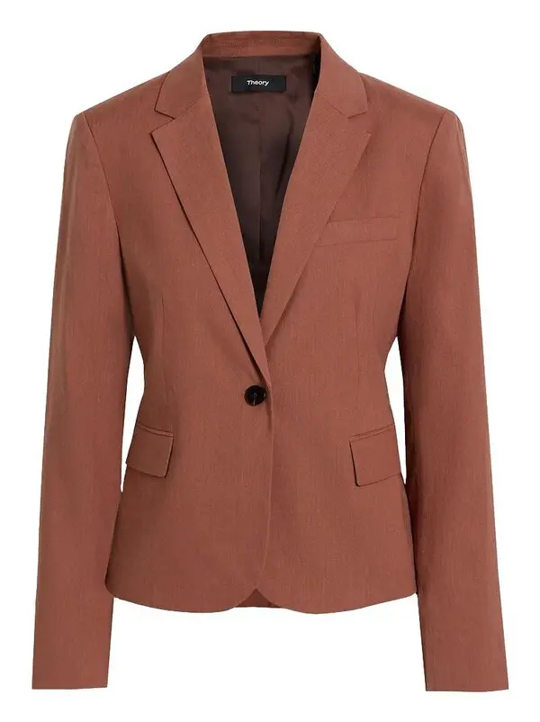 Theory Linen-blend Blazer - Tan