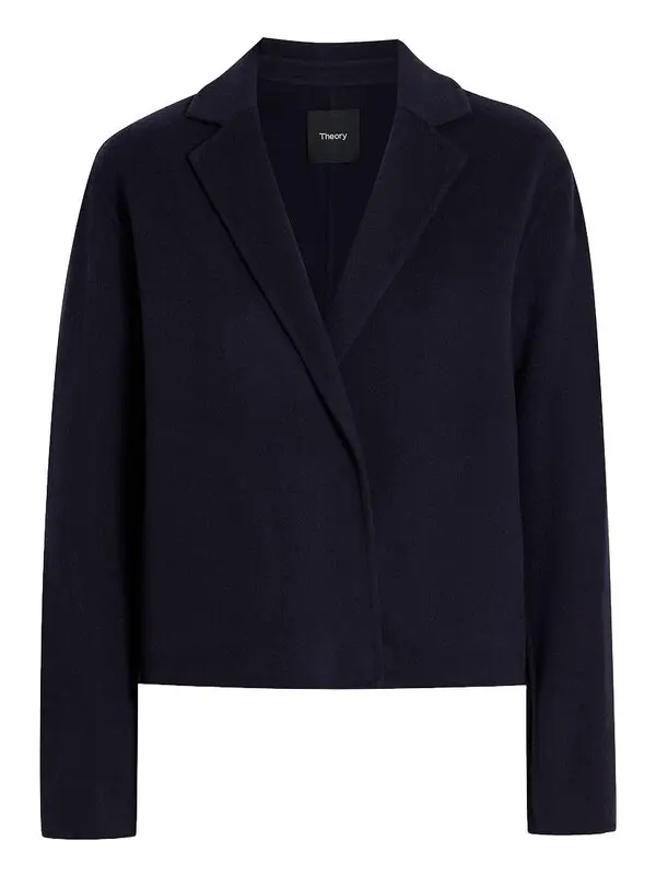 Theory Wool And Cashmere-blend Felt Blazer - Navy