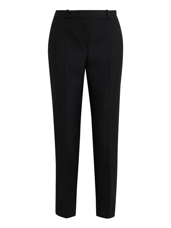 Theory Wool-blend Twill Straight-leg Pants - Black