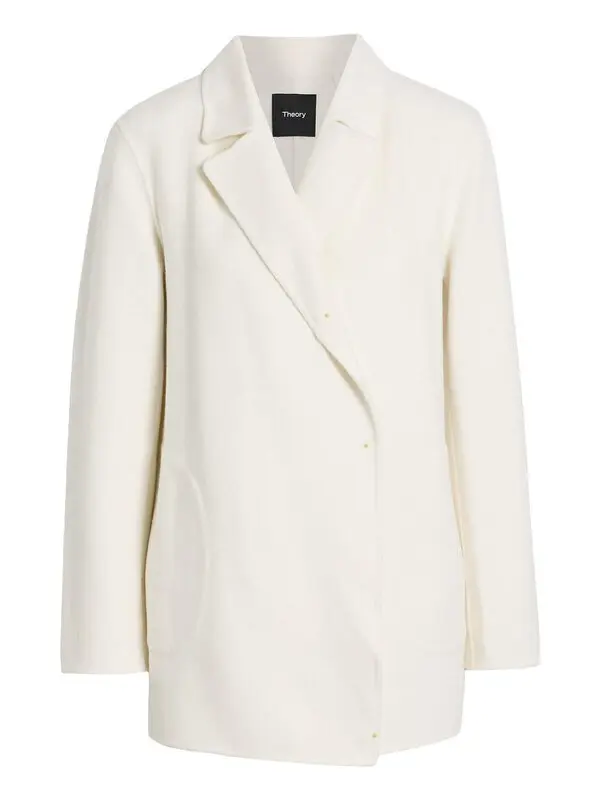 Theory Wool And Cashmere-blend Felt Blazer - Ivory