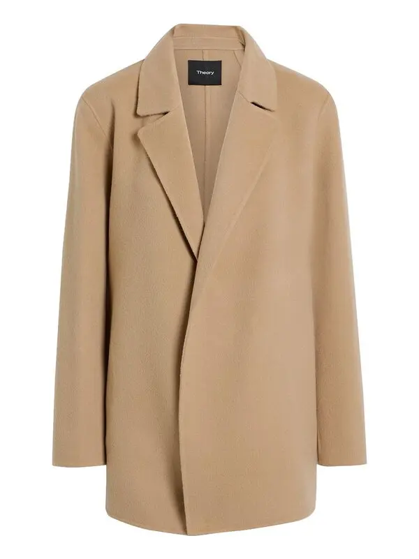 Theory Wool And Cashmere-blend Felt Blazer - Sand