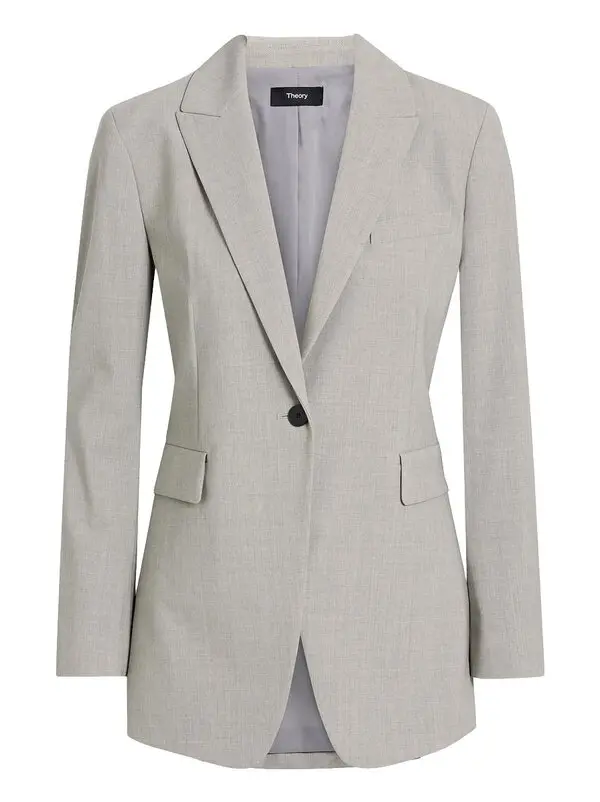Theory Wool-blend Blazer - Stone