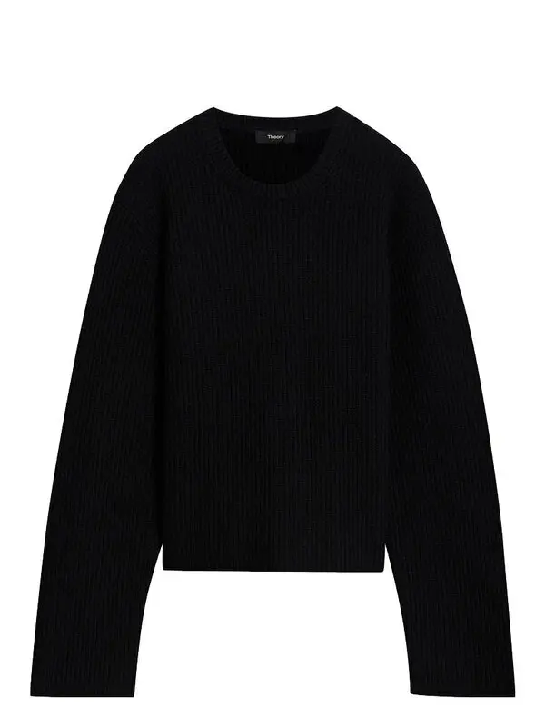 Theory Ribbed Wool And Cashmere-blend Sweater - Black