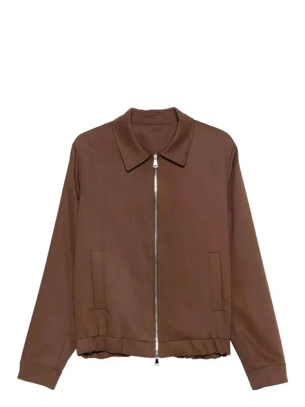 COSTUMEIN Zip-front Shirt Jacket - Brown