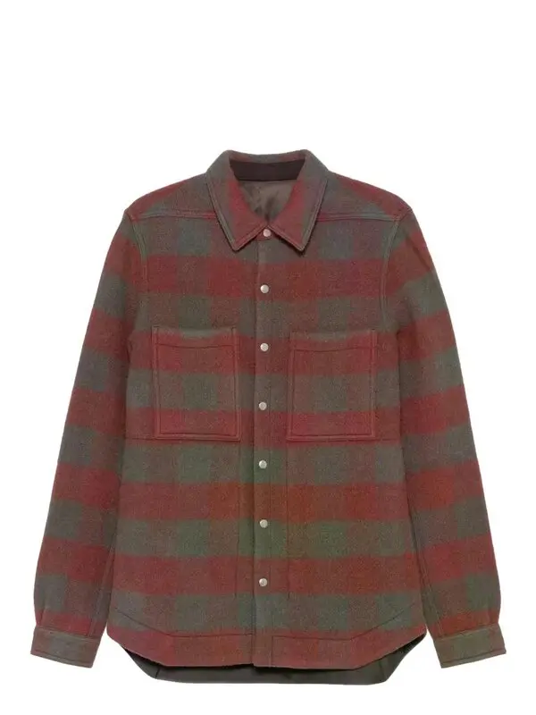 Rick Owens Checked Wool Jacket - Red