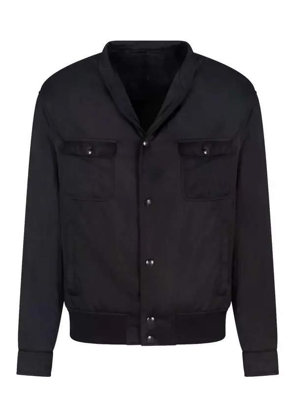 Giorgio Armani Panelled Bomber Jacket - Black