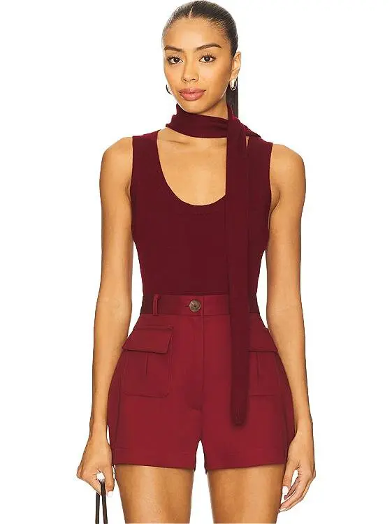 Matthew Bruch Scarf Tank Top - Burgundy Knit