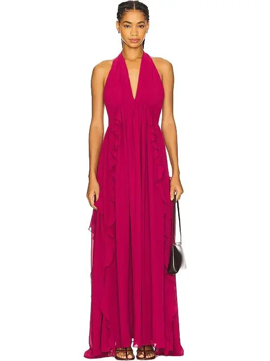 Tularosa X Yhasmina Ferrara Lenora Maxi Dress - Raspberry