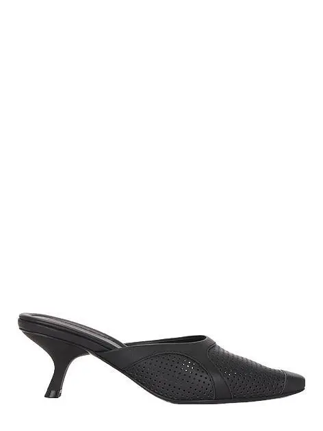 ST. AGNI Perforated Leather Heels - Black