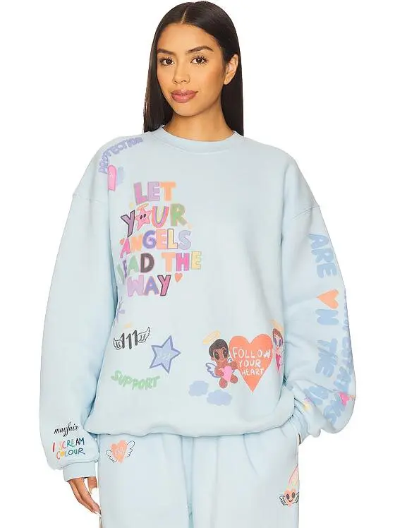 THE MAYFAIR GROUP Angels All Around Sweatshirt - Blue