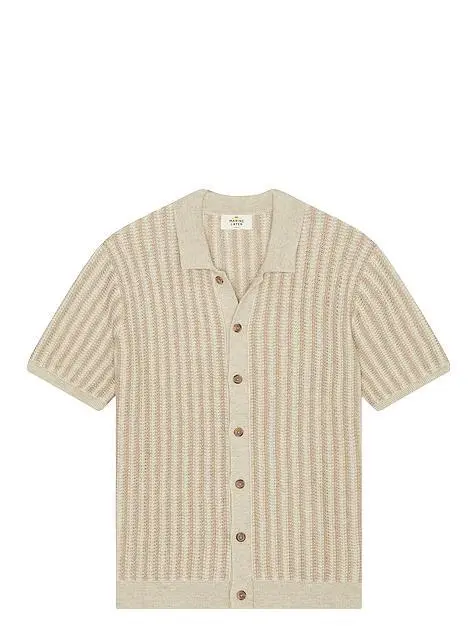 Marine Layer Wyatt Sweater Button Down - Taupe