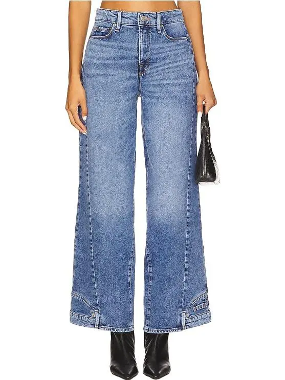Good American Reworked Wide Leg Jeans - Indigo1083