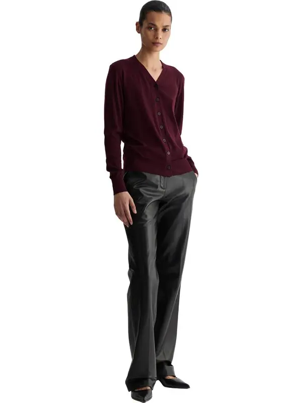 Veronica De Piante Katie Merino Wool Cardigan - Garnet