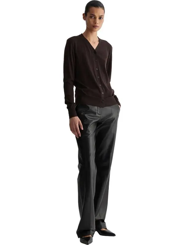 Veronica De Piante Katie Cardigan In Merino Wool - Chocolate