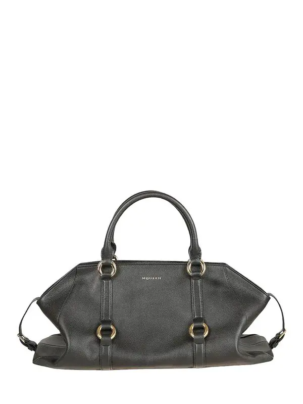 Alexander McQueen Farringdon Leather Tote Bag - Black