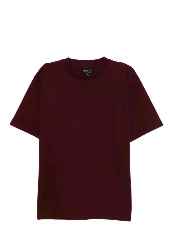 AGNÈS B. Logo-embroidered T-shirt - Red
