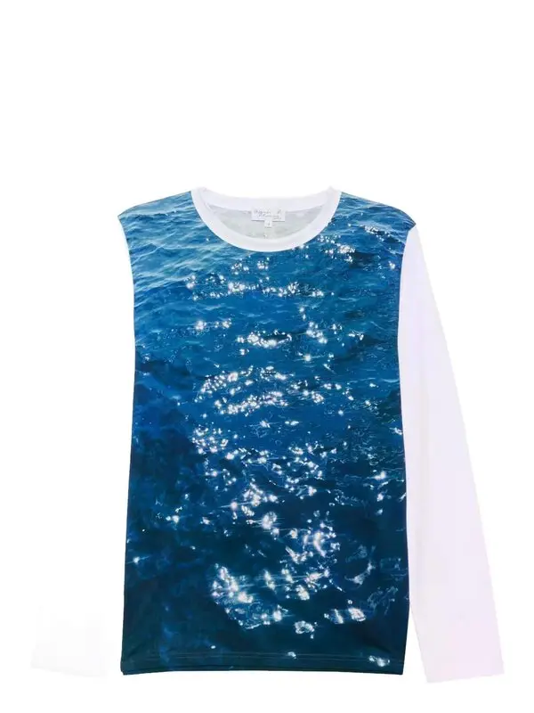 AGNES B. Sea-print T-shirt - Blue