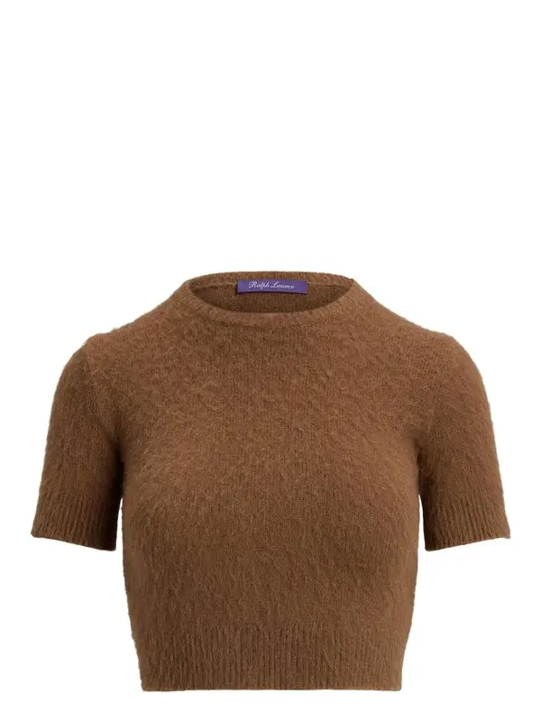 Ralph Lauren Cashmere-alpaca-blend Cropped Sweater - Brown