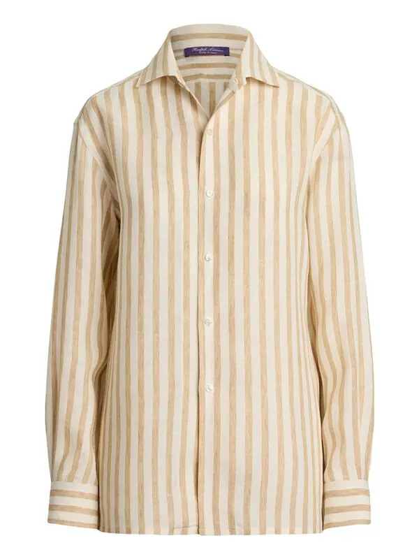Ralph Lauren Linen Striped Shirt - Beige