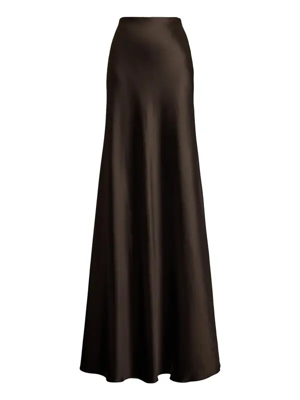 Ralph Lauren Stretch-satin Masina Maxi Skirt - Brown