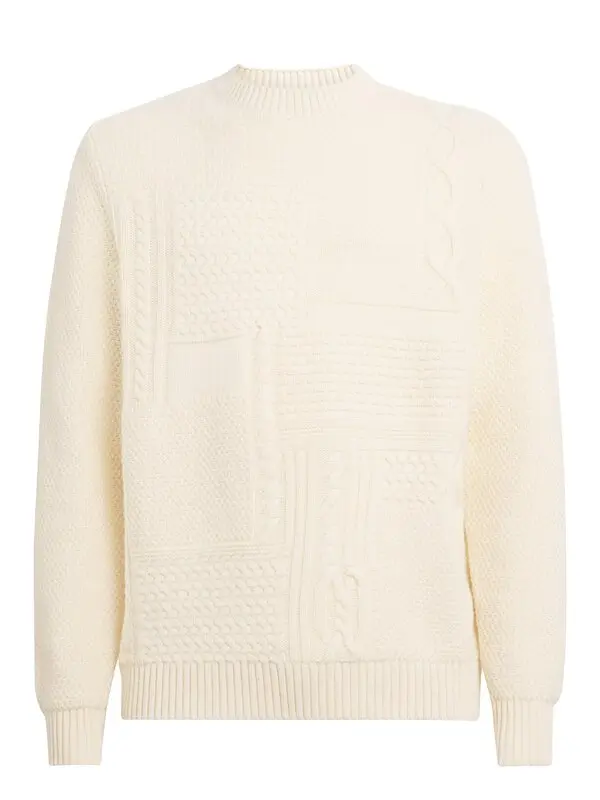 Barbour Wool-cotton Cable-knit Casey Sweater - White
