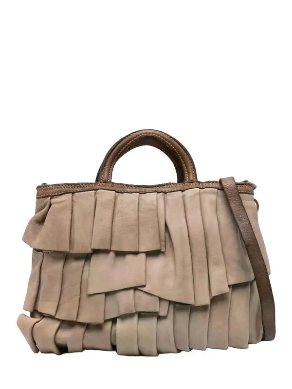 CATERINA LUCCHI Small Adele Pleated Leather Satchel - Neutrals