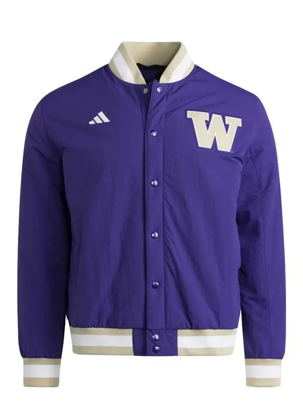 Adidas Washington Huskies Coaches Dugout Jacket - Team College Purple