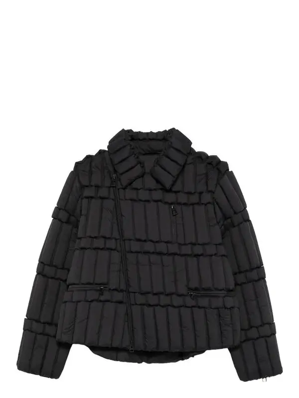 RAXXY Quilted Asymmetric-zip Jacket - Black