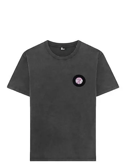 The Kooples Vinyl Logo Short-sleeves Cotton T-shirt - Black Washed
