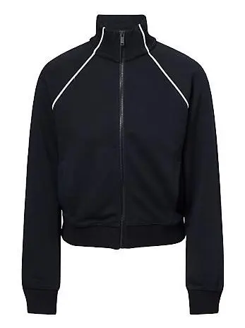 Spanx Active Airpique Mock-neck Track Jacket - Very Black
