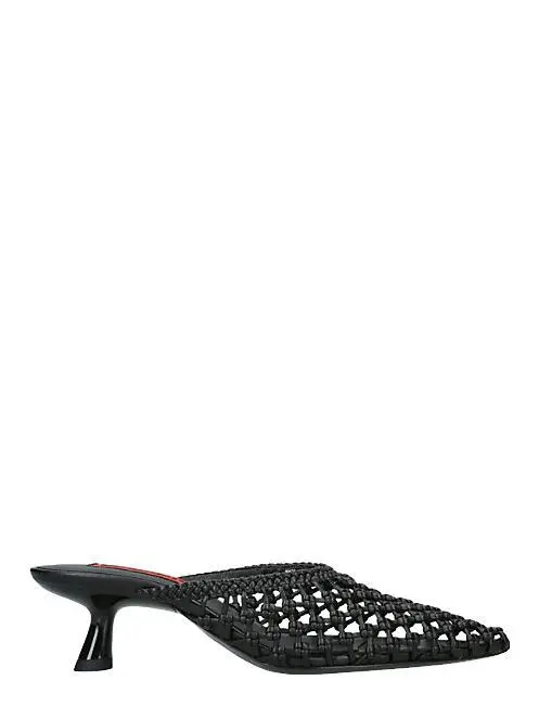 SIMONMILLER Knotted Gala Woven Heeled Mules - Black