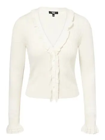 Paige Demetra V-neck Cotton-blend Cardigan - Antique White