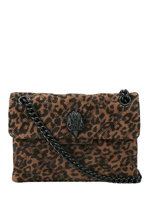 Kurt Geiger Mini Kensington Leopard-print Suede Shoulder Bag - Brown/oth