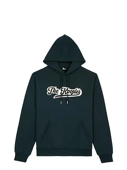 The Kooples Logo-patch Cotton-jersey Hoody - Bottle Green