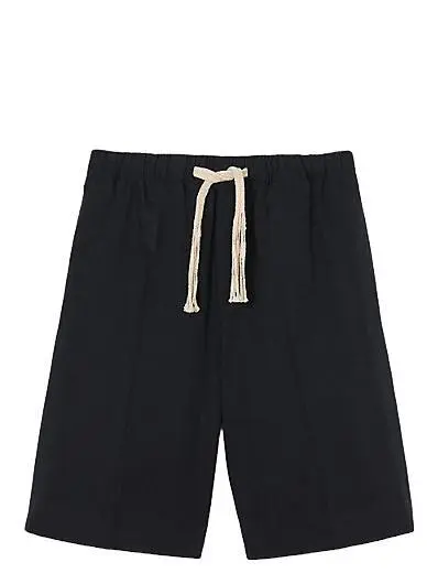 Sandro Relaxed-fit Cotton Shorts - Navy Blue