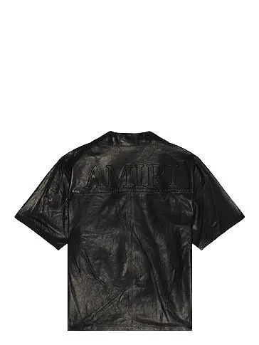 Amiri Lightweight Leather Camp Shirt - Black
