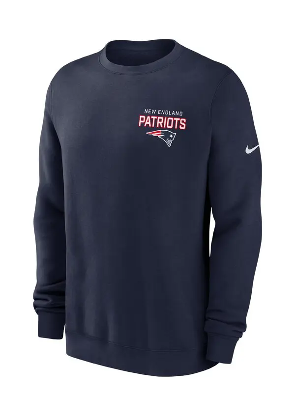 Nike New England Patriots Draw Block Club Nfl Pullover Crew - Blue