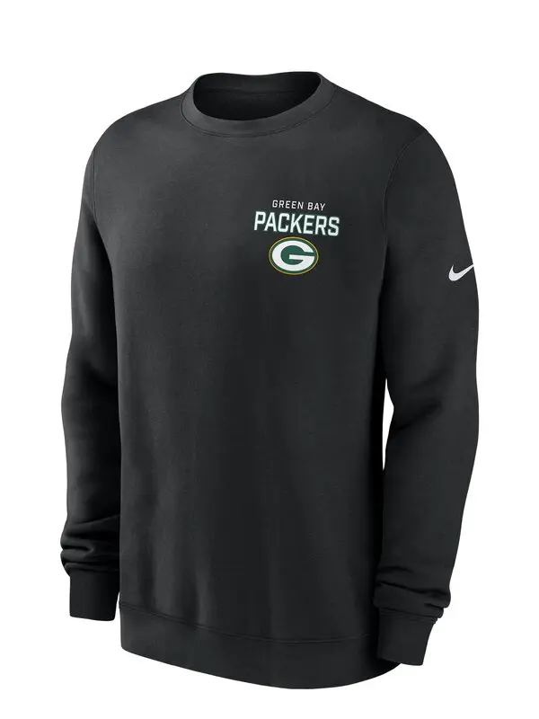 Nike Green Bay Packers Nfl Pullover Crew - Black