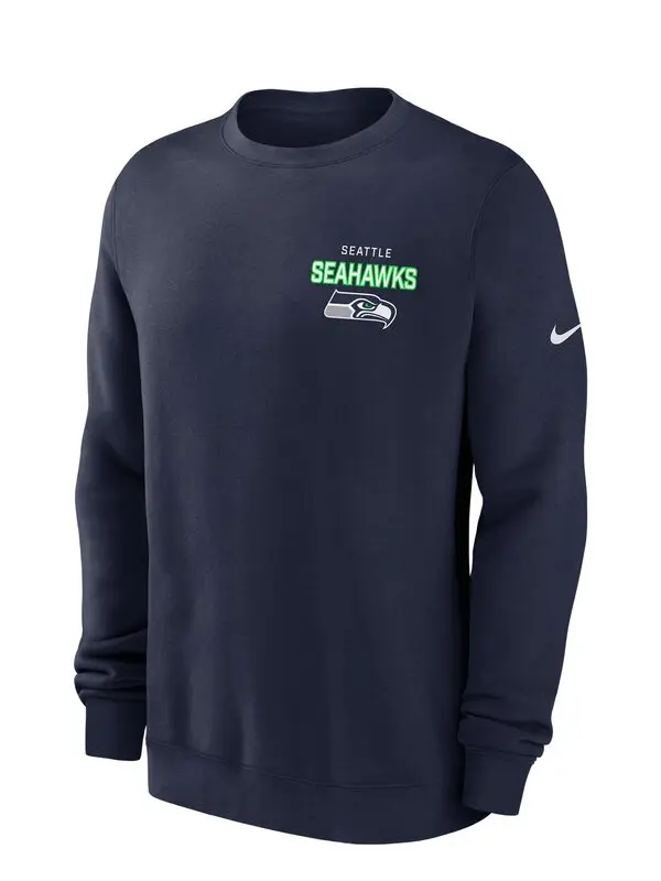 Nike Seattle Seahawks Draw Block Club Nfl Pullover Crew - Blue