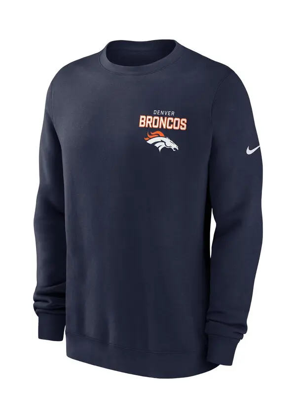 Nike Denver Broncos Draw Block Club Nfl Pullover Crew - Blue