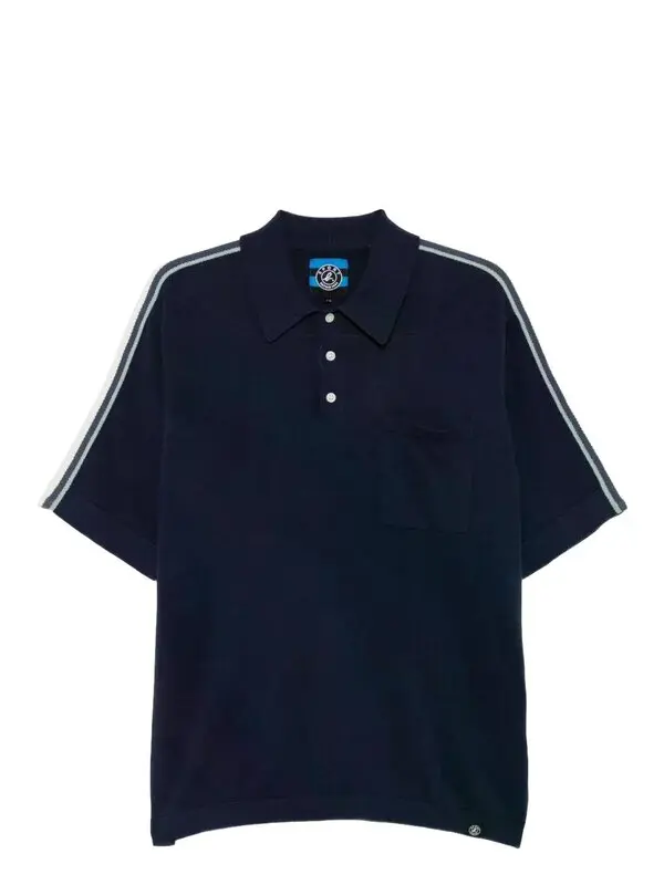 AGNES B. Knitted Polo Shirt - Blue